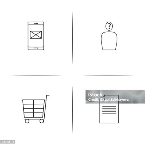 웹 및 텍스트 간단한 선형 아이콘 설정합니다 개요 벡터 아이콘 디자인에 대한 스톡 벡터 아트 및 기타 이미지 디자인 문자 벡터 Istock