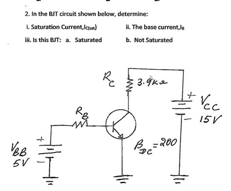Solved 2 In The Bjt Circuit Shown Below Determine I