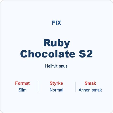Fix Ruby Chocolate S2 Fra 5490 Kr Fri Frakt