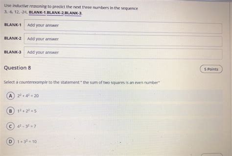 Solved Use Inductive Reasoning To Predict The Next Three