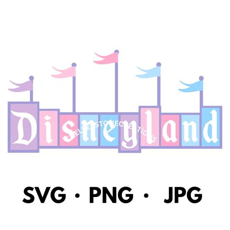Imagen Svg Recortada Png Del Letrero De Disneyland Etsy México