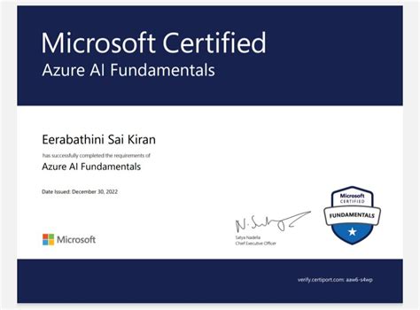 Im Happy To Share That Ive Obtained A New Certification Microsoft Azure Ai Fundamentals From