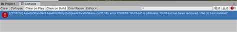 【unity】error Cs0619guitext Is Obsoleteguitext Has Been Removed Use Uitext Insteadが出た時の