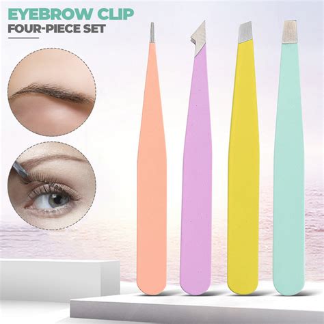 Badu Bg Пинсети за вежди Скубане на косми от неръждаема стомана Щипка Тример за вежди Щипка за