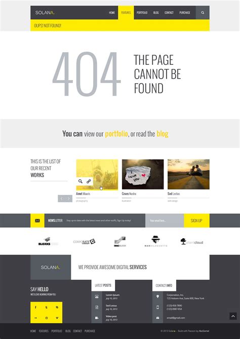 solana responsive html5 template html5 templates psd templates