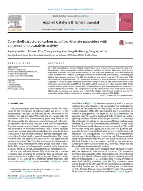 Core Shell Structured Carbon Nanofiber Titanate Nanotubes With Enhanced