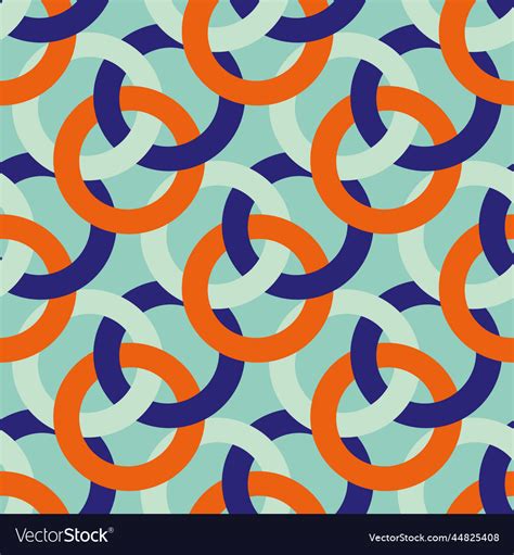 Tangled Overlapping Circles Geometric Seamless Vector Image