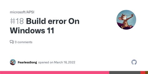 Build Error On Windows 11 · Issue 18 · Microsoftapsi · Github