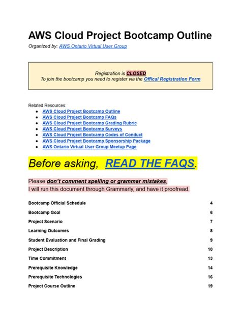 External Free Aws Cloud Project Bootcamp — Outline Pdf Databases