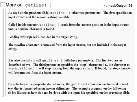 C Inputoutput Streams 4 Inputoutput 1 The Basic