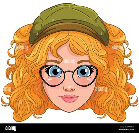 Woman Wearing Glasses Head Cartoon Isolated Illustration Stock Vector