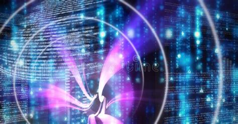 Neon Purple Light Trails Stock Illustration Illustration Of Hacker 216179692