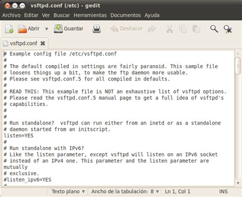 Configuración de un servidor FTP en un entorno Linux