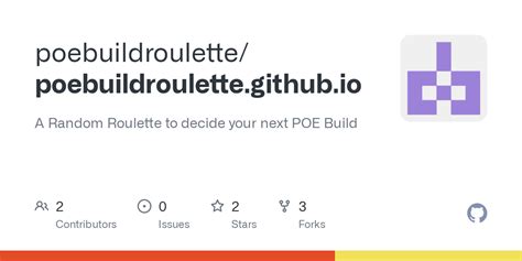 GitHub Poebuildroulette Poebuildroulette Github Io A Random Roulette To Decide Your Next POE