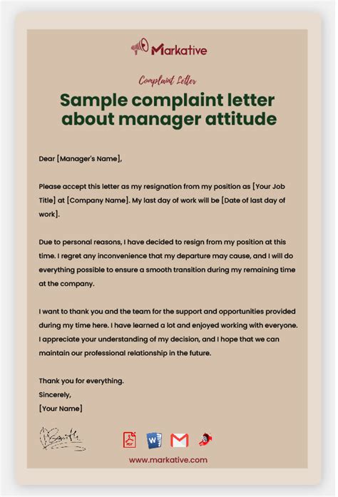 How To Write Best Complaint Letter About Manager Attitude 5 Templates