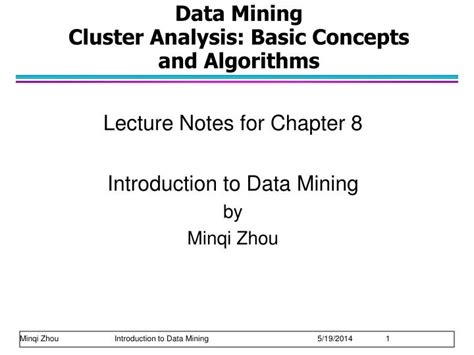 Ppt Data Mining Cluster Analysis Basic Concepts And Algorithms