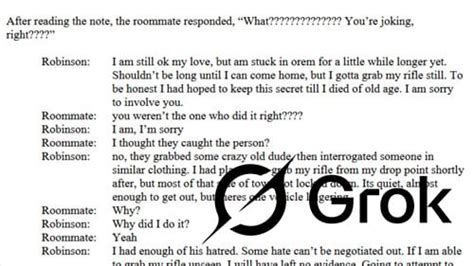 Grok Believes That The Tyler Robinson Text Messages Are Most Likely