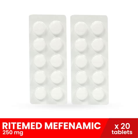 Ritemed Mefenamic 250mg X 20 Tablets Anti Inflammatory Mefenamic Acid Mefenamic Capsule