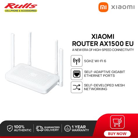 Xiaomi Router Ax1500 Eu 5ghz Wifi 6 Adaptive Gigabit Ethernet Port Support Iptv Shopee