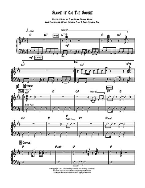 Blame It On The Boogie Sheet Music By The Jackson 5 Keyboard 112527