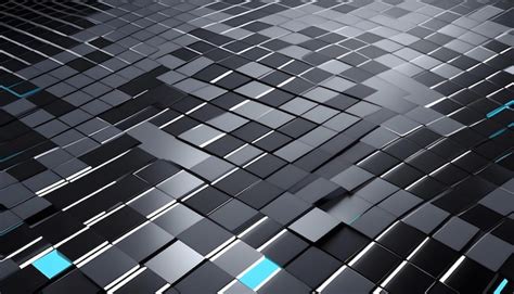 Premium Photo Abstract 3d Digital Background With A Pattern Of Glowing Blue Squares On A Grid
