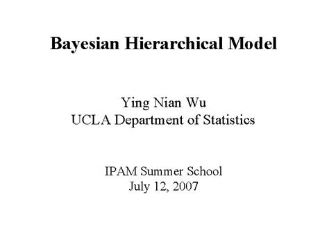 bayesian hierarchical model ying nian wu ucla department