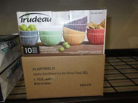 Trudeau Porcelain Bowls Jupiter Cornflower Ice Beverage Glasses