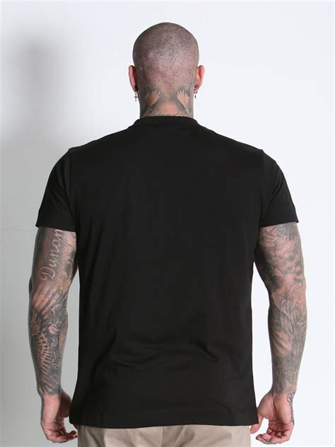 Initial Tee Fitted Black T Shirt Trusted London