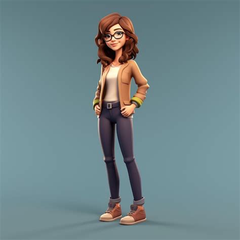 Premium Ai Image A Young Girl 3d Character Posture