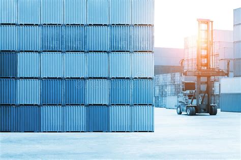 Bulk Shipping Containers At Warehouse Port Handling Of Logistic Transportation Industry Cargo