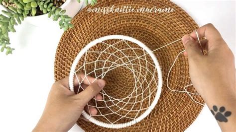 Miss Knottie ️ On Instagram “how To Create A Web Inside The Dreamcatcher 🕸🌿 Dreamcatcher With