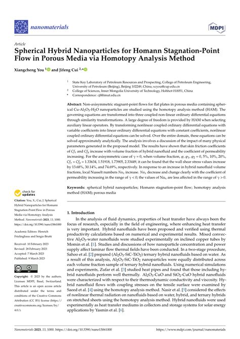 Pdf Spherical Hybrid Nanoparticles For Homann Stagnation Point Flow