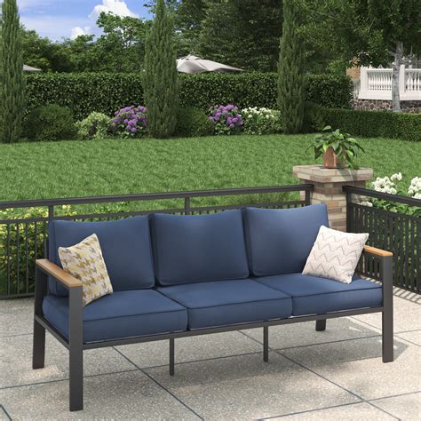 Elposun Aluminum Patio Furniture Sofa All Weather Metal Outdoor Sofa