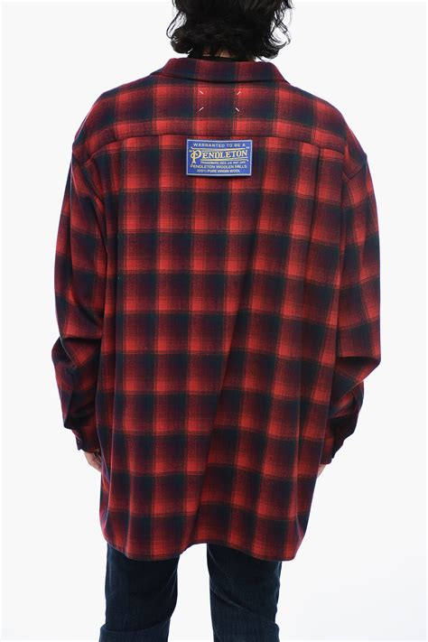 Maison Margiela Oversized Pedleton Shirt With Tartan Motif Men