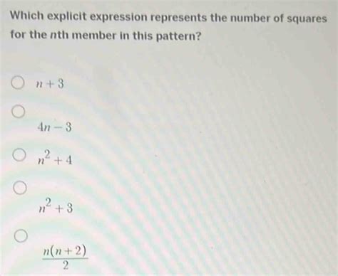 Solved Which Explicit Expression Represents The Number Of Squares For