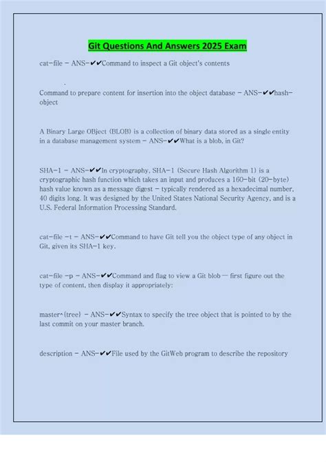 Git Questions And Answers 2025 Exam Git Stuvia Us