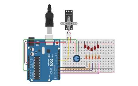 Circuit Design Arduino Servo Pot Led Tinkercad