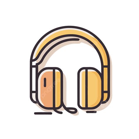 베이지 색 배경에 고립 된 헤드폰 로고 벡터 기호 흰색 배경에 음악 헤드폰을 묘사한 직계 아이콘 플랫 아이콘 및 드리블에 의한 벡터 일러스트 비핸스 Hd Png