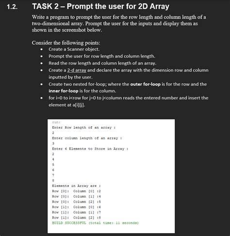 Solved K 2 Prompt The User For 2d Array A Program To Prompt