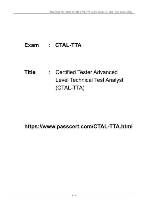 Ppt Istqb Advanced Technical Test Analyst Ctal Tta Dumps Powerpoint