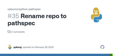 Rename Repo To Pathspec Issue Cpburnz Python Pathspec GitHub