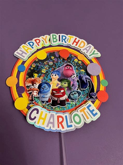 Inside Out Cake Topper Cake Topper Shaker Happy Birthday Cake Custom
