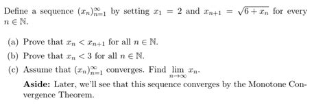 Solved Define A Sequence Xnn1∞ ﻿by Setting X12 ﻿and