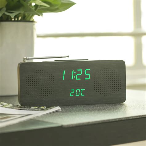 Oem 휴대용 나무 Led 스크린 디지털 Fm 시계 라디오 온도 Buy Led 이진 시계디지털 마이크로파 라디오골동품