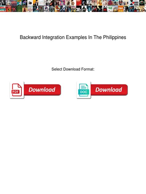 Backward Integration Examples In The Philippines Pdf Brand Retail