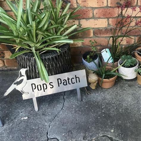 Magpie Garden Sign Custom Steel Appeal