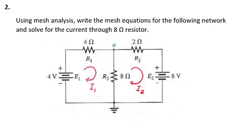 solved using mesh analysis write the mesh equations for the