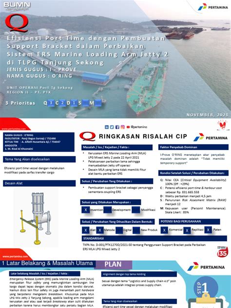 Efisiensi Port Time Dengan Pembuatan Support Bracket Dalam Perbaikan Sistem Ers Marine Loading