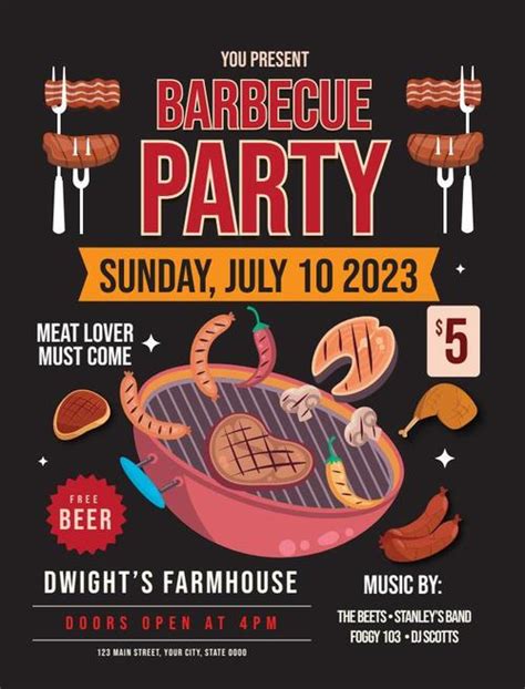 Bbq Party Flyer Vector Free Download
