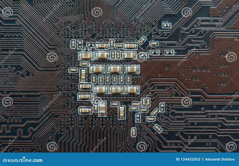 Printed Circuit Board With Electronic Components Stock Image Image Of Circuit Chip 134452053